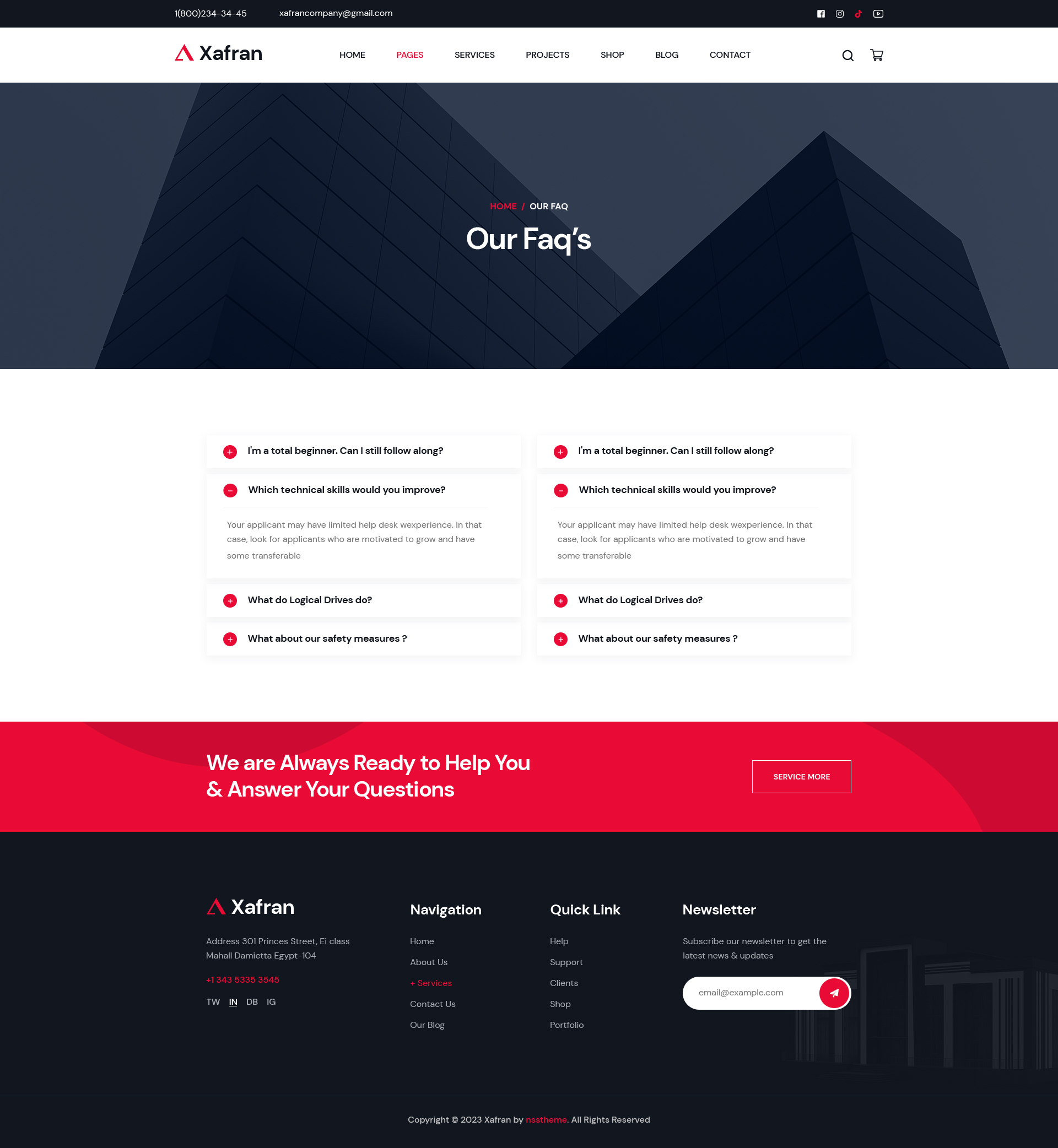 Xafran - Architecture PSD Template by nsstheme | ThemeForest