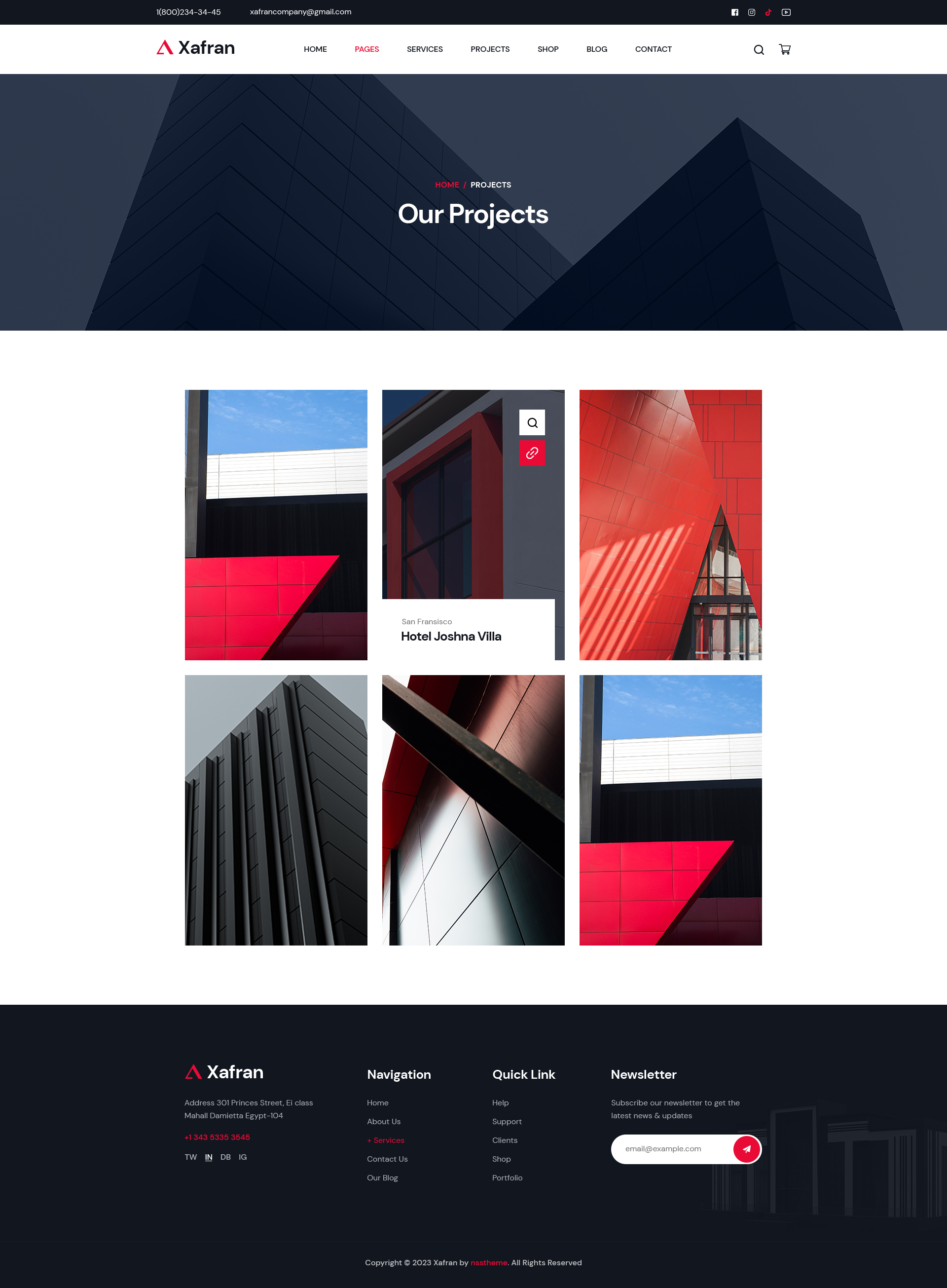 Xafran - Architecture PSD Template by nsstheme | ThemeForest