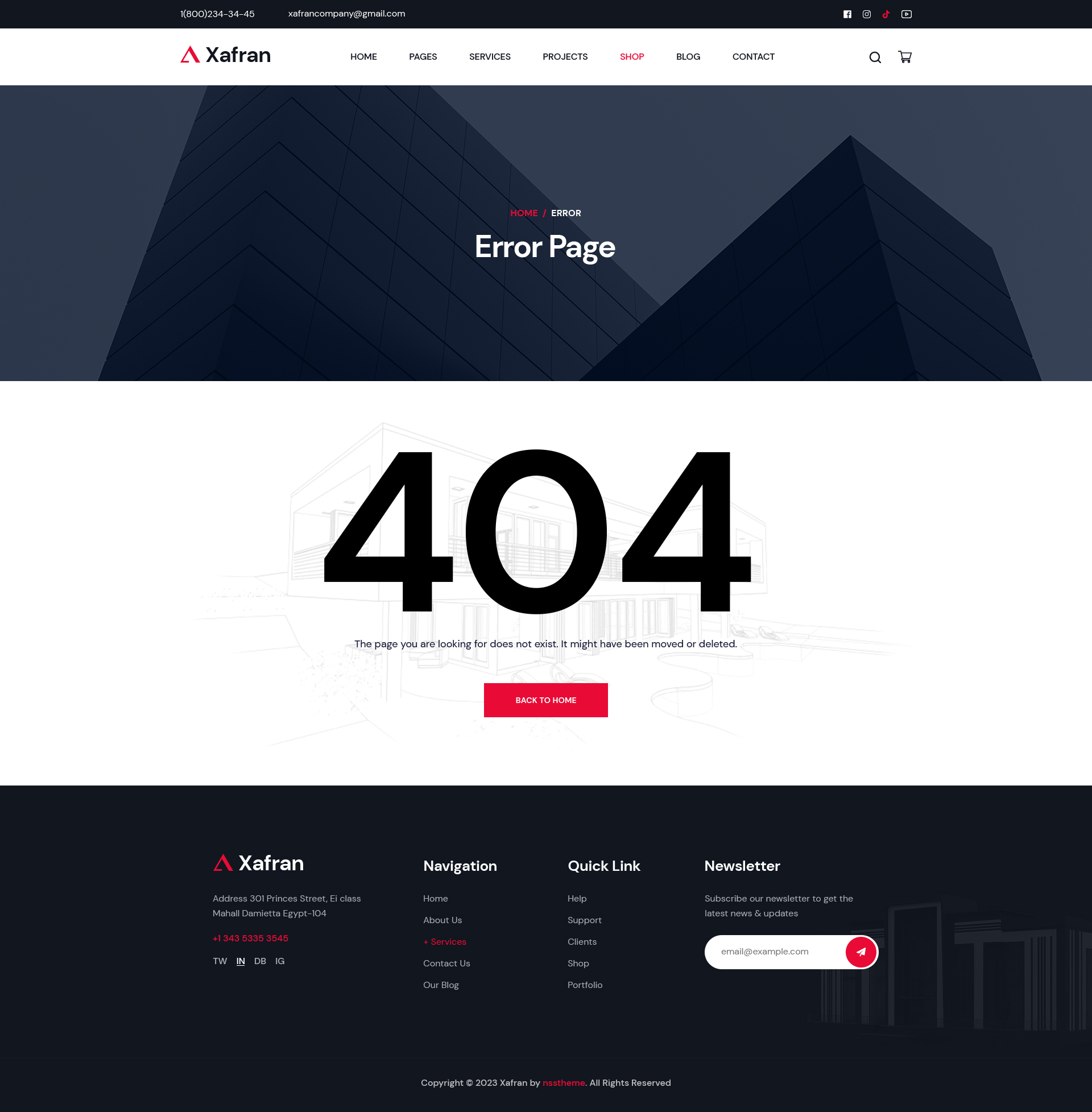 Xafran - Architecture PSD Template by nsstheme | ThemeForest