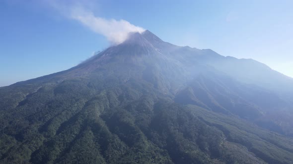 Scenic Aerial View of Mount Merapi in the Morning in Yogyakarta, Stock ...