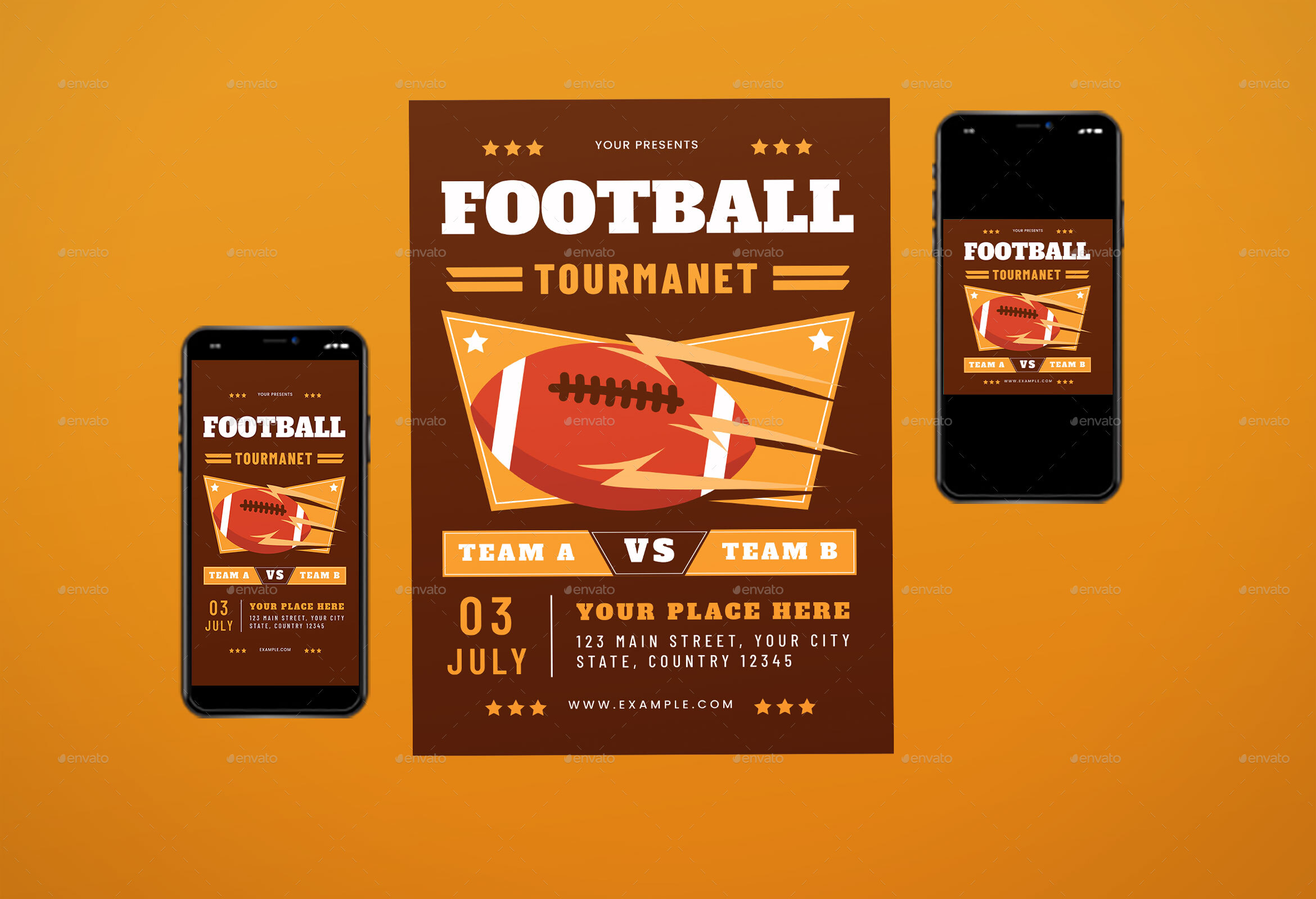 Football Flyer Set, Print Templates | GraphicRiver