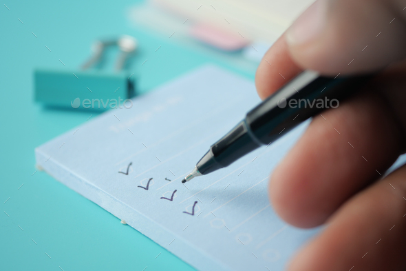 check mark on a check box on a paper Stock Photo by towfiqu98 | PhotoDune