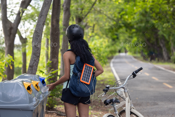Biker fuse eco-awareness, cycling for fitness, solar for device power ...
