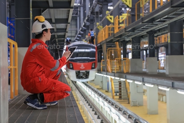Project Engineer train Inspect the train's diesel engine, railway track ...