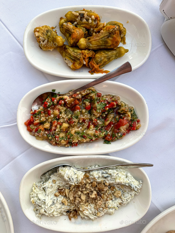 Traditional turkish mezzes. Meze. Stock Photo by allatsyganova | PhotoDune