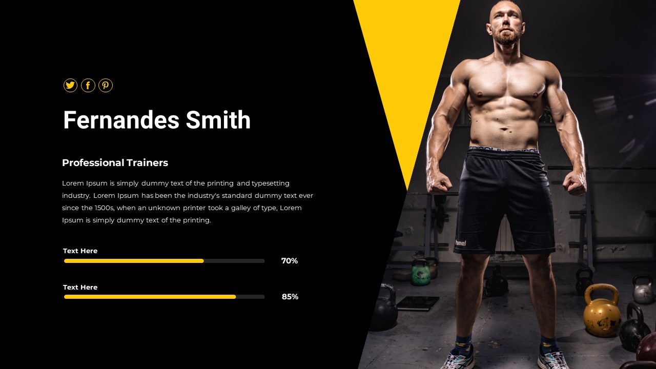 Workout - Gym & Fitness PowerPoint Template, Presentation Templates