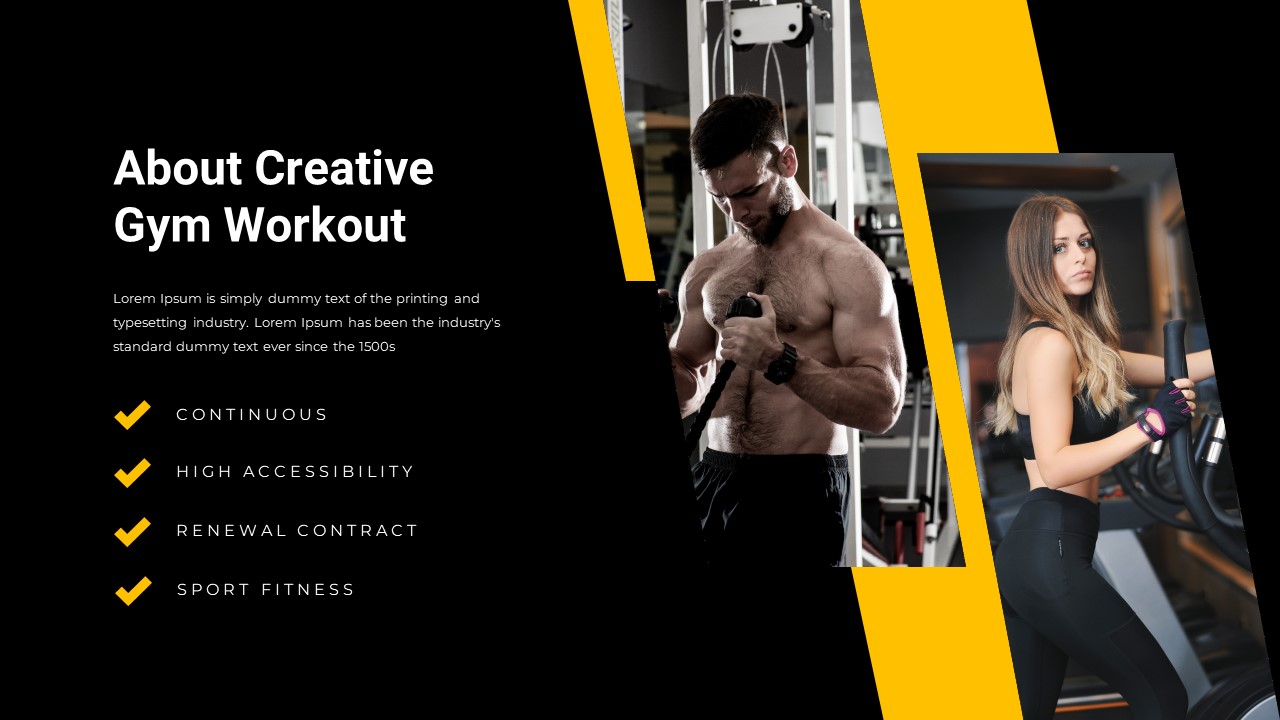 Workout - Gym & Fitness PowerPoint Template, Presentation Templates
