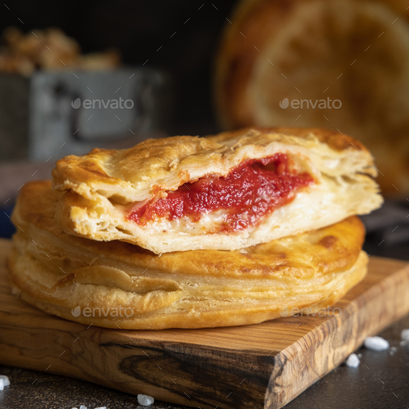 Rustico puff pastry from Lecce filled with stuffed with tomato ...