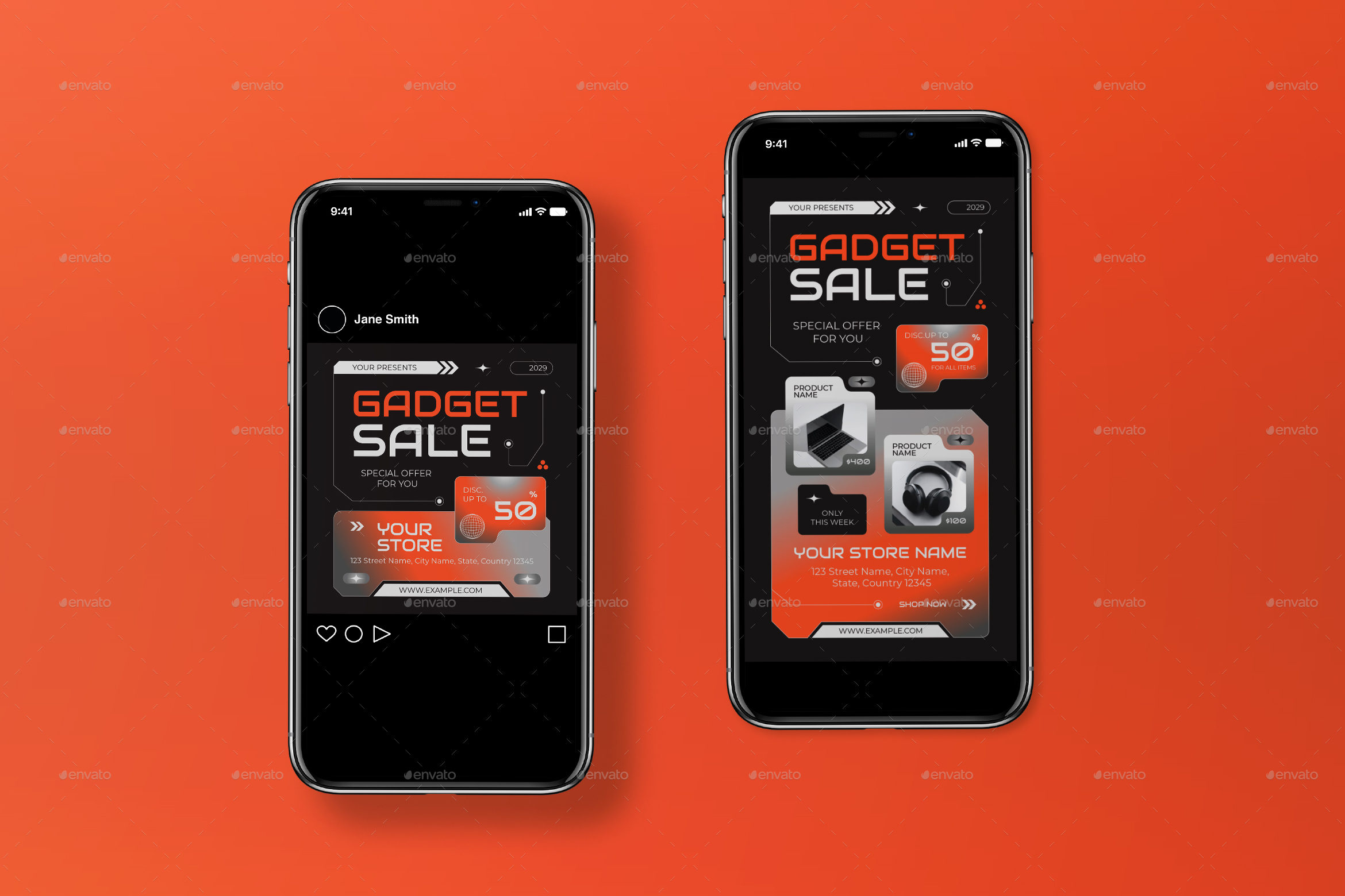 Black Edgy Futuristic Gadget Sale Flyer Set, Print Templates | GraphicRiver