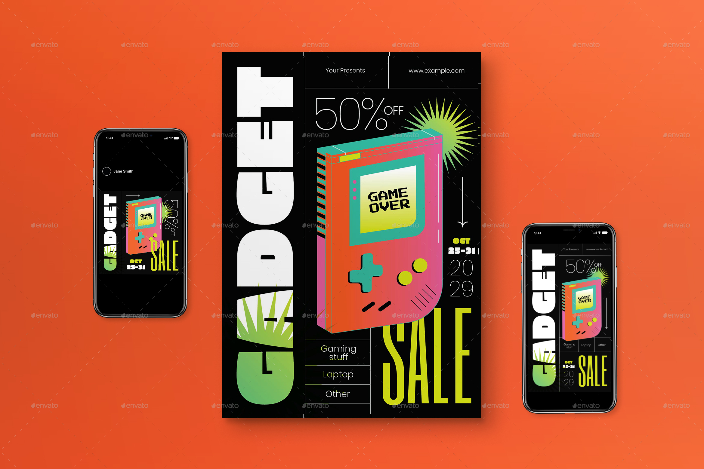 Black Gradient Gadget Sale Flyer Set, Print Templates | GraphicRiver