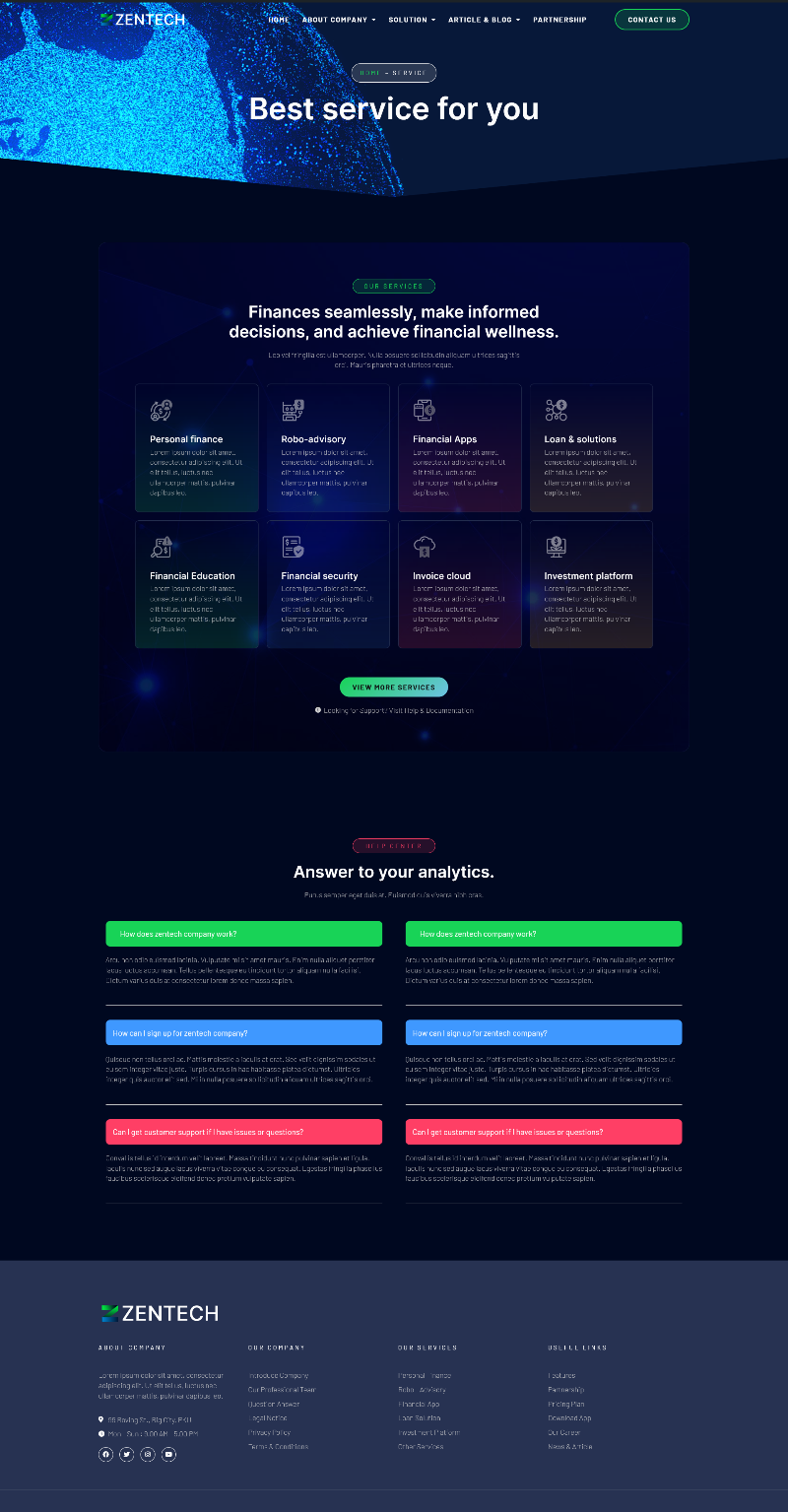 Zentech - Mobile App & Fintech Startup Elementor Template Kit by Rometheme