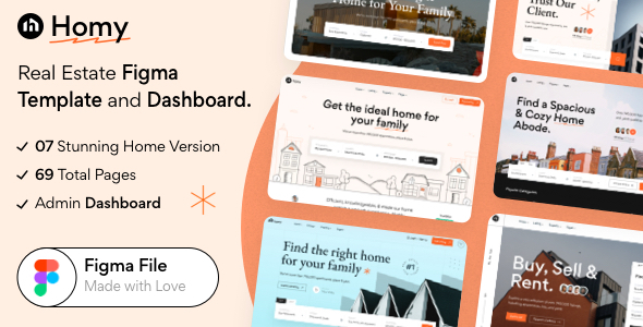 Homy - Real Estate Figma Template & Dashboard by CreativeGigs | ThemeForest