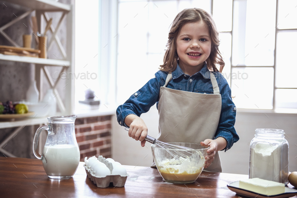 Little girl baking Stock Photo by GeorgeRudy | PhotoDune