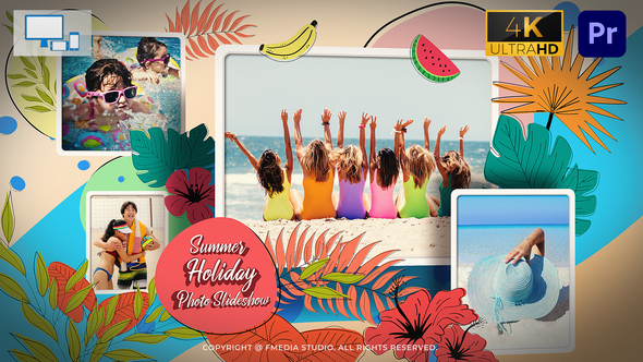 Summer Holiday Photo Slideshow - Premiere Pro, Premiere Pro Templates