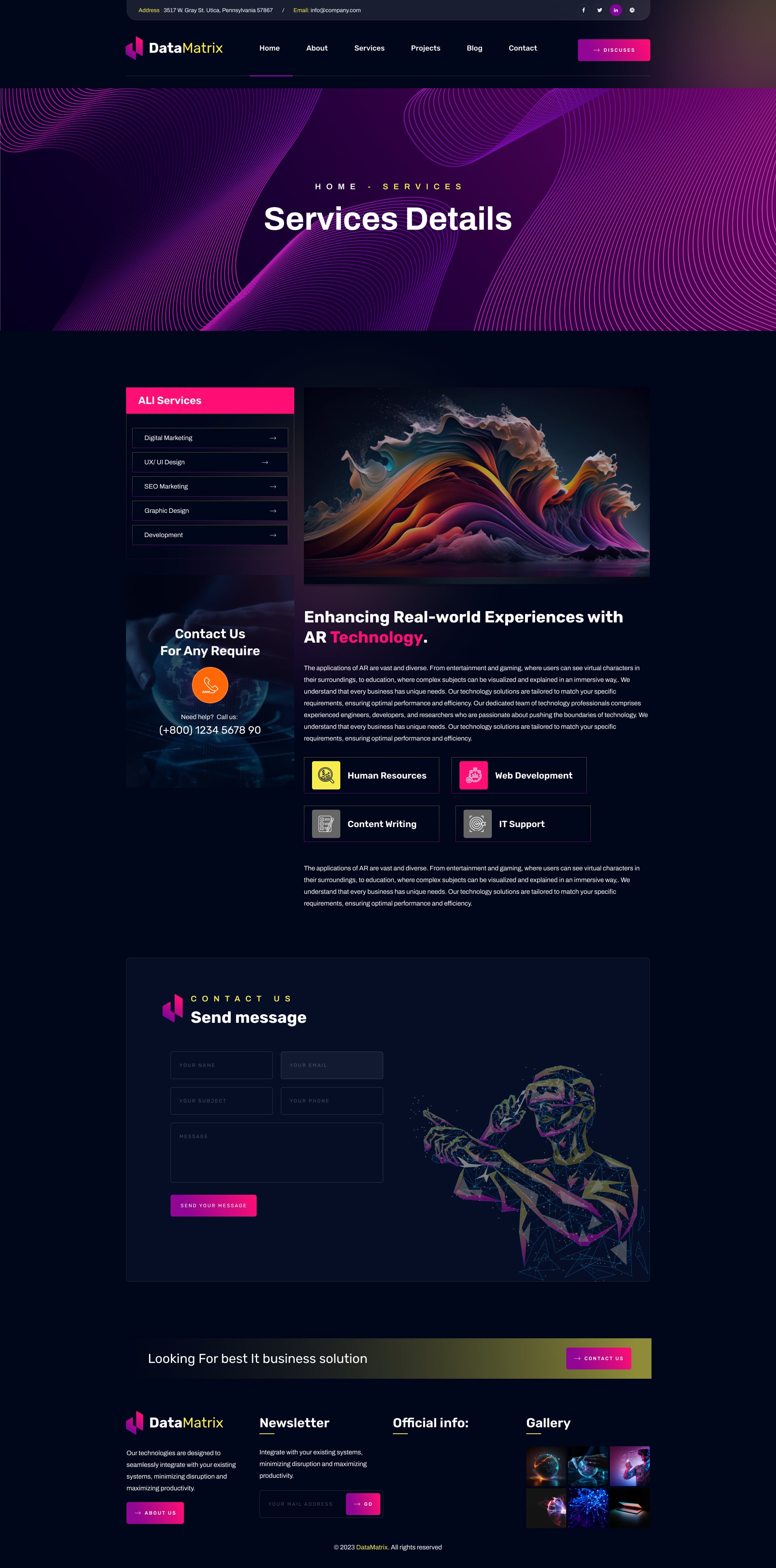 DataMatrix - IT Solutions & Technology Figma Template by valorwide