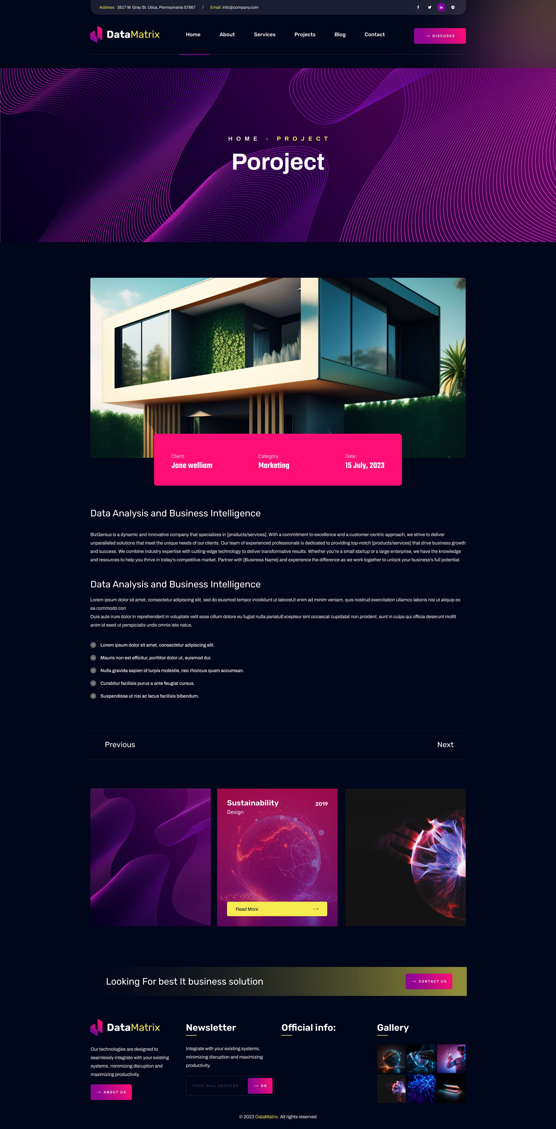DataMatrix - IT Solutions & Technology Figma Template by valorwide