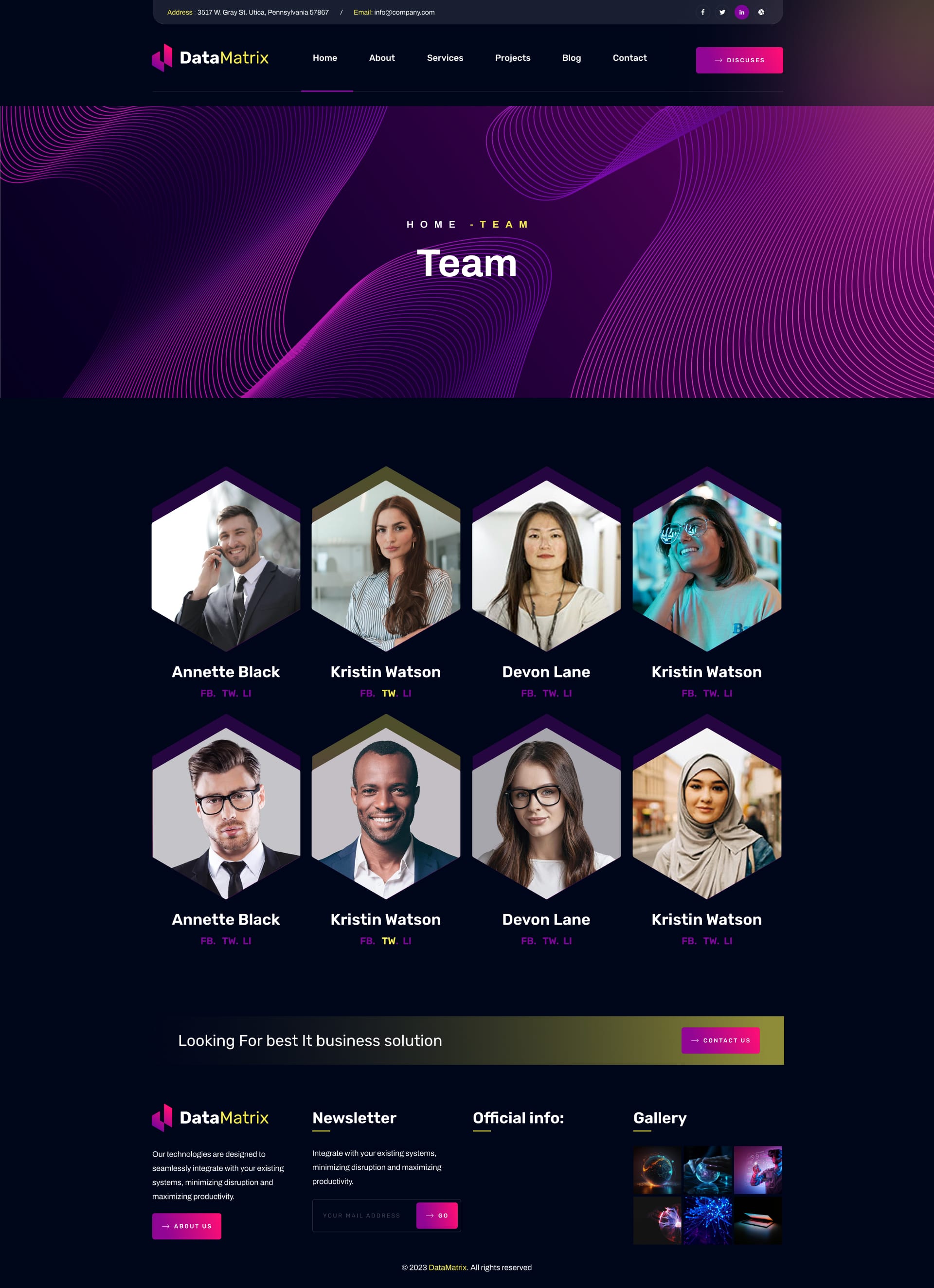 DataMatrix - IT Solutions & Technology Figma Template by valorwide