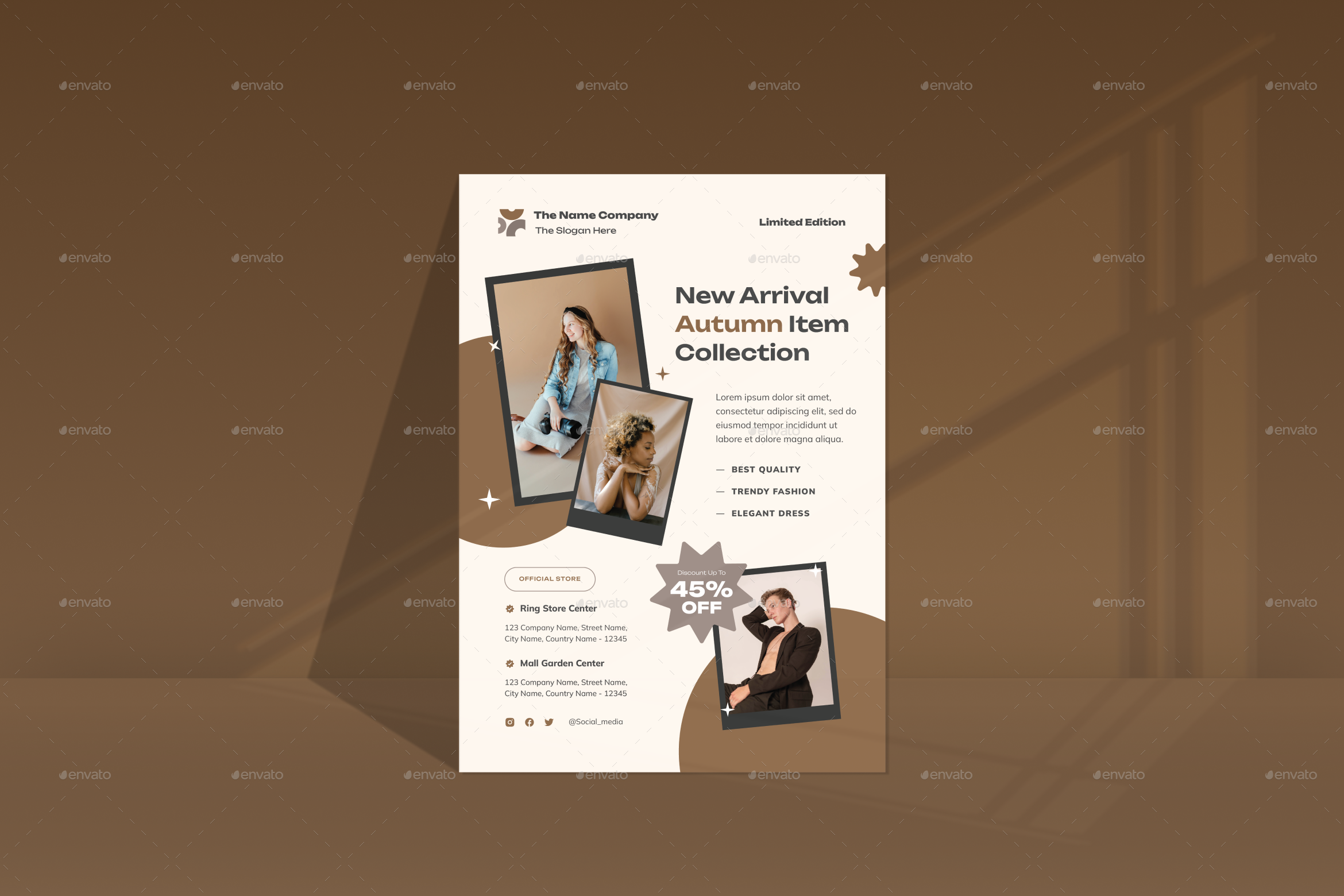 Beige Brown Autumn Season Fashion Flyer, Print Templates | GraphicRiver