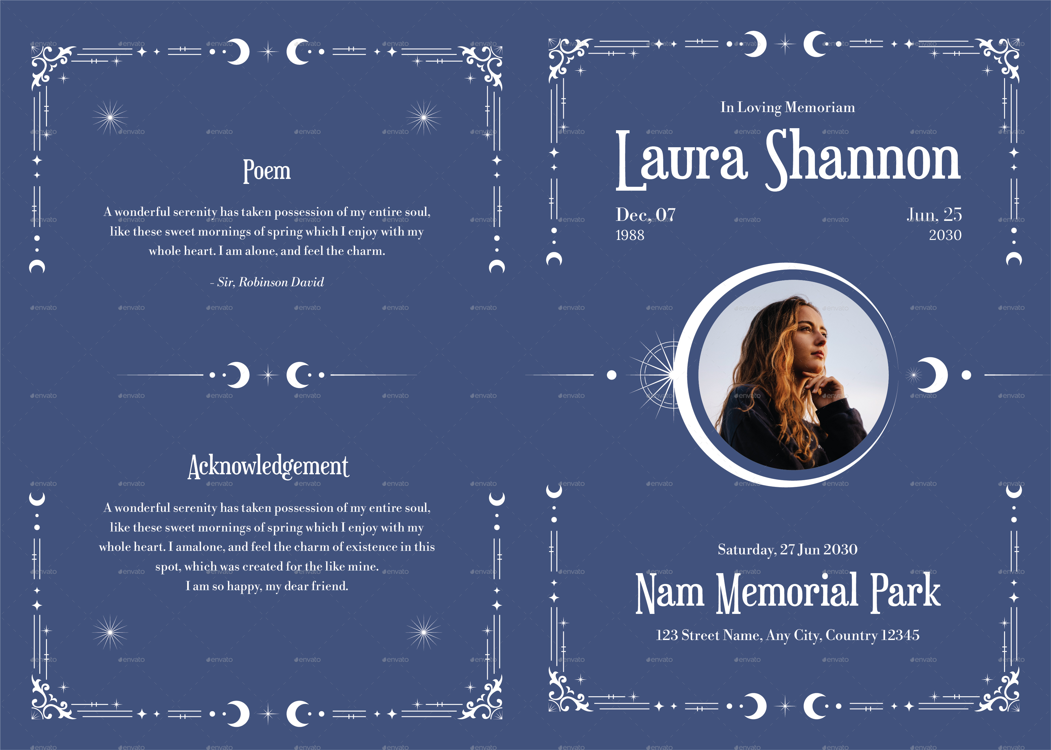 Classic Elegant Funeral Program, Print Templates | GraphicRiver