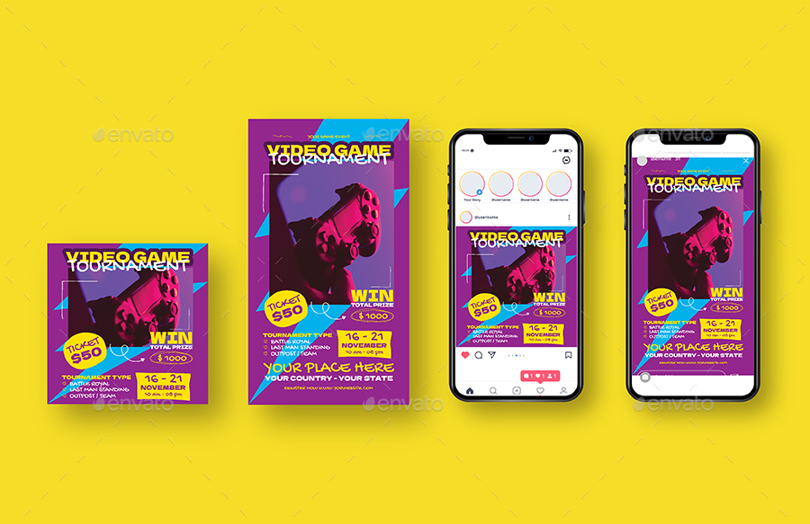 Video Game Tournament Flyer, Print Templates | GraphicRiver