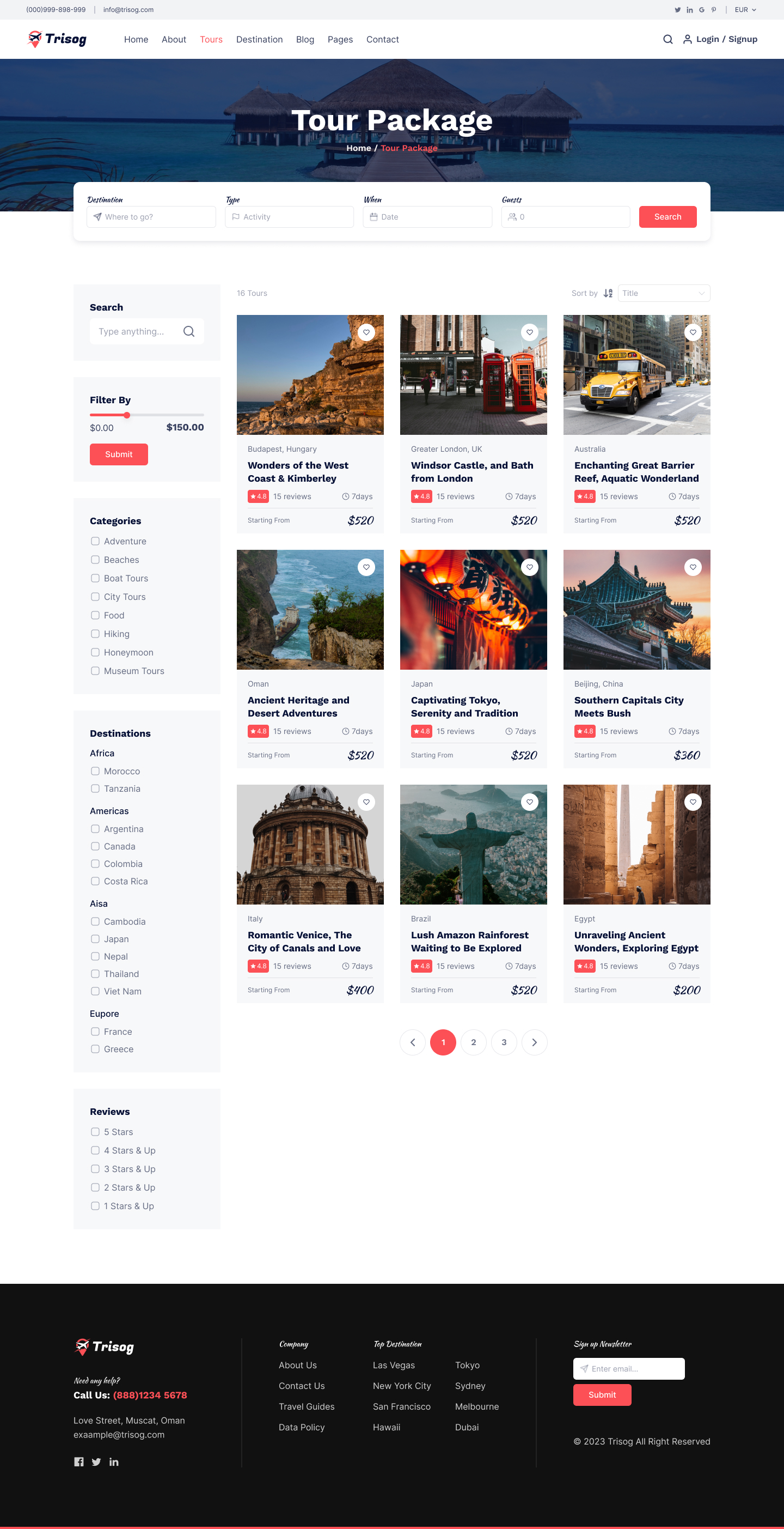 Trisog - Travel Agency Website figma Template by Design-art | ThemeForest