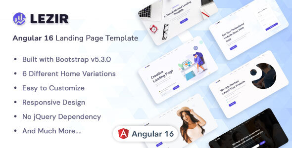 Lezir - Angular 16 Landing Page Template by Themesbrand | ThemeForest