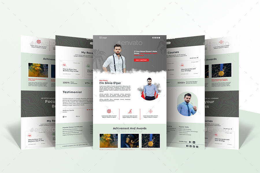 Resume Portfolio Email Newsletter PSD Template, Web Elements | GraphicRiver