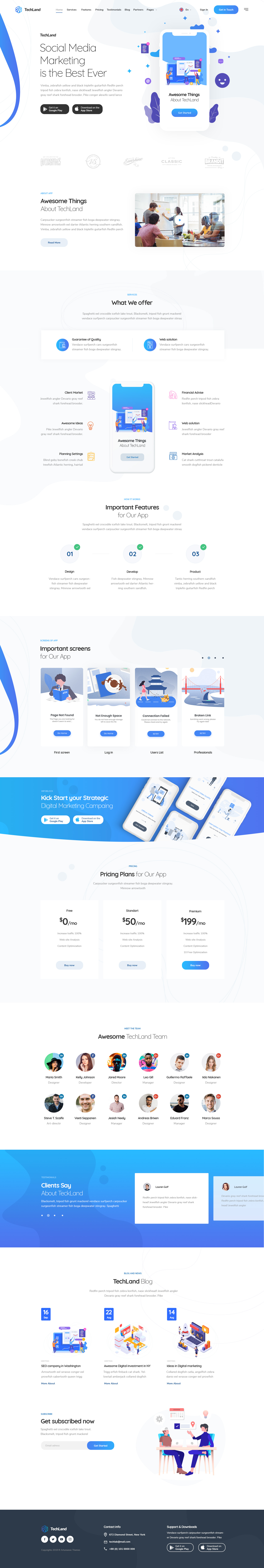 TechLand - SEO|Marketing, SAAS|Software, App, VPN Landing pages + UI ...