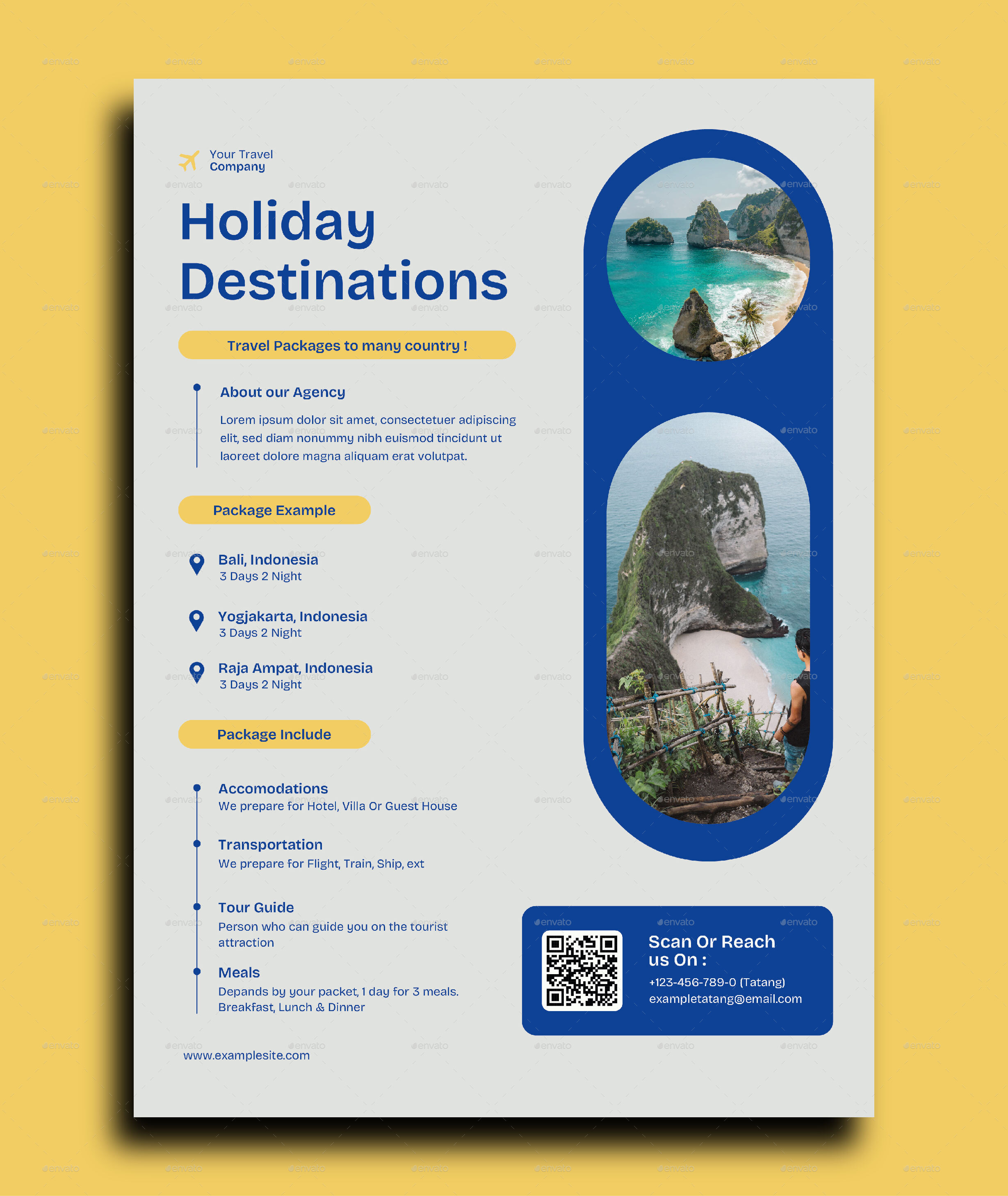 Simple Holiday Destinations Flyer Set, Print Templates | GraphicRiver