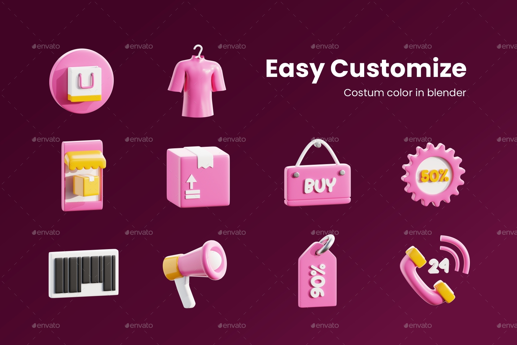 E-commerce 3D Icon Pack, Icons | GraphicRiver