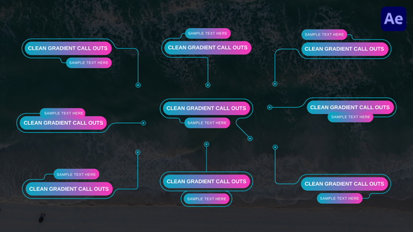 Clean Gradient Call Outs | After Effect, After Effects Project Files