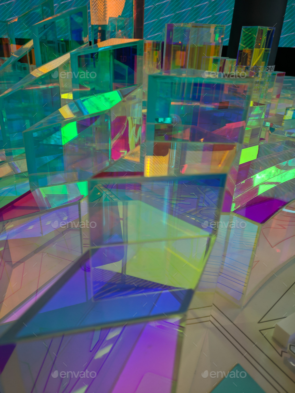 Vertical shot of a building made from refraction shapes Stock Photo by ...