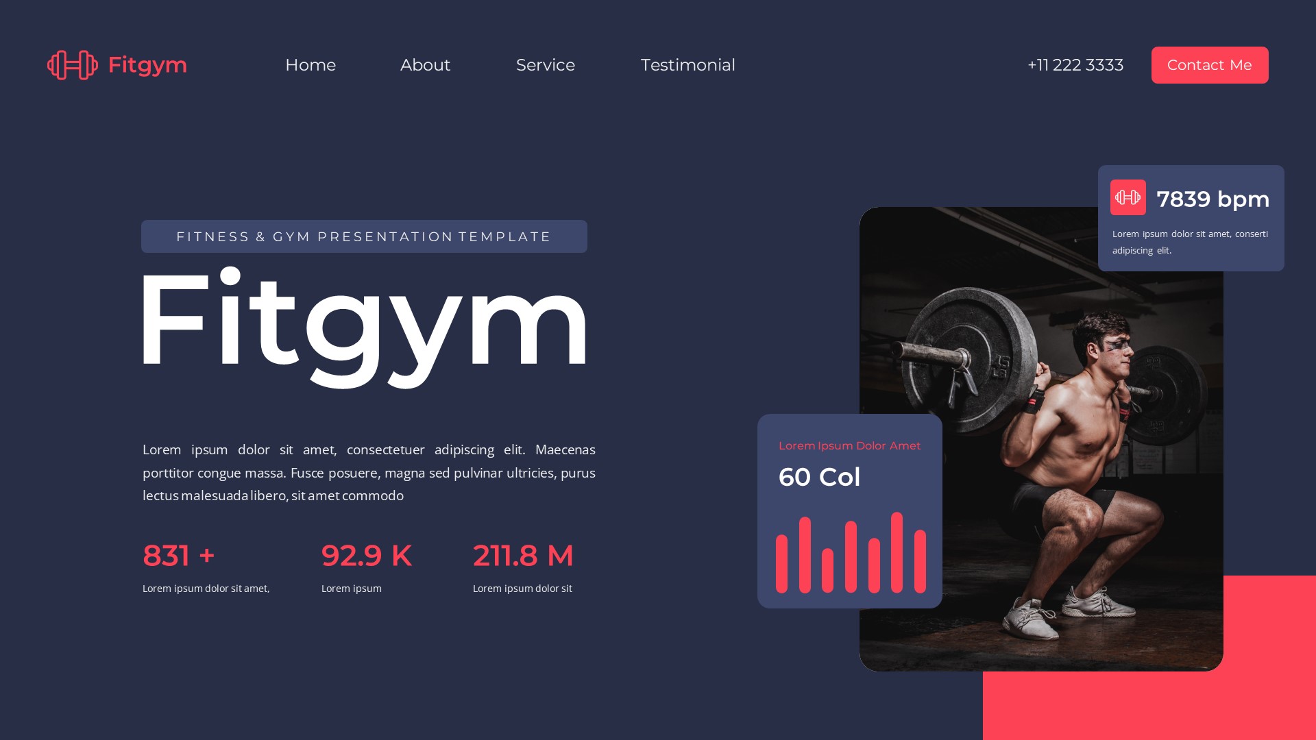Fitgym - Fitness & Gym Powerpoint Template, Presentation Templates