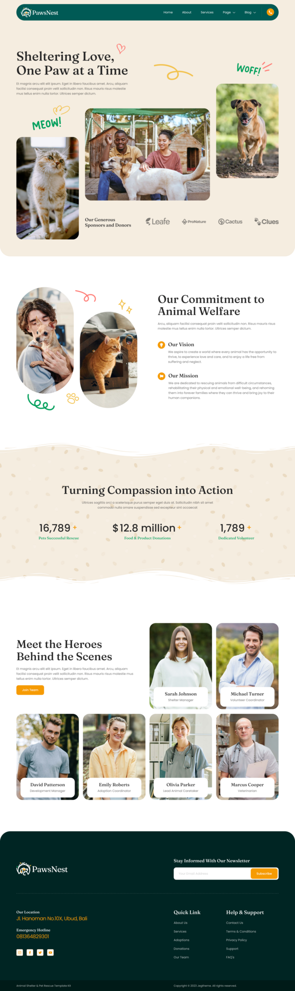 PawsNest – Animal Shelter & Pet Rescue Elementor Template Kit by jegtheme