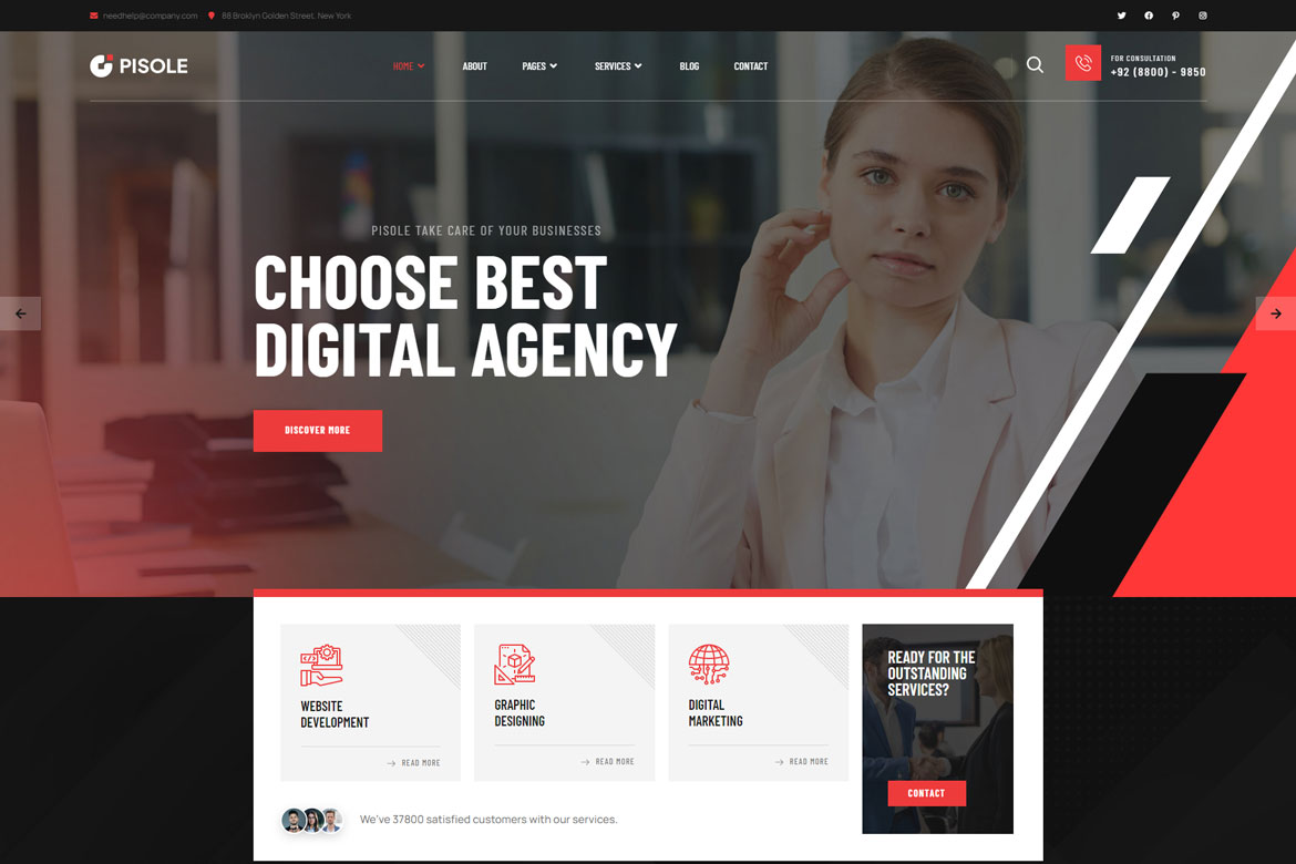 Pisole - Digital Agency Elementor Template Kit by themesflat | ThemeForest