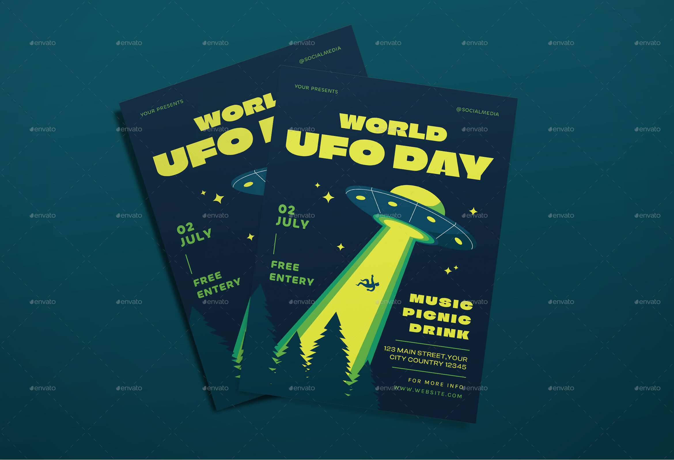 World UFO Day Flyer Set, Print Templates | GraphicRiver