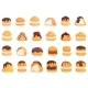 Profiterole Icons Set Cartoon Vector, Vectors | GraphicRiver