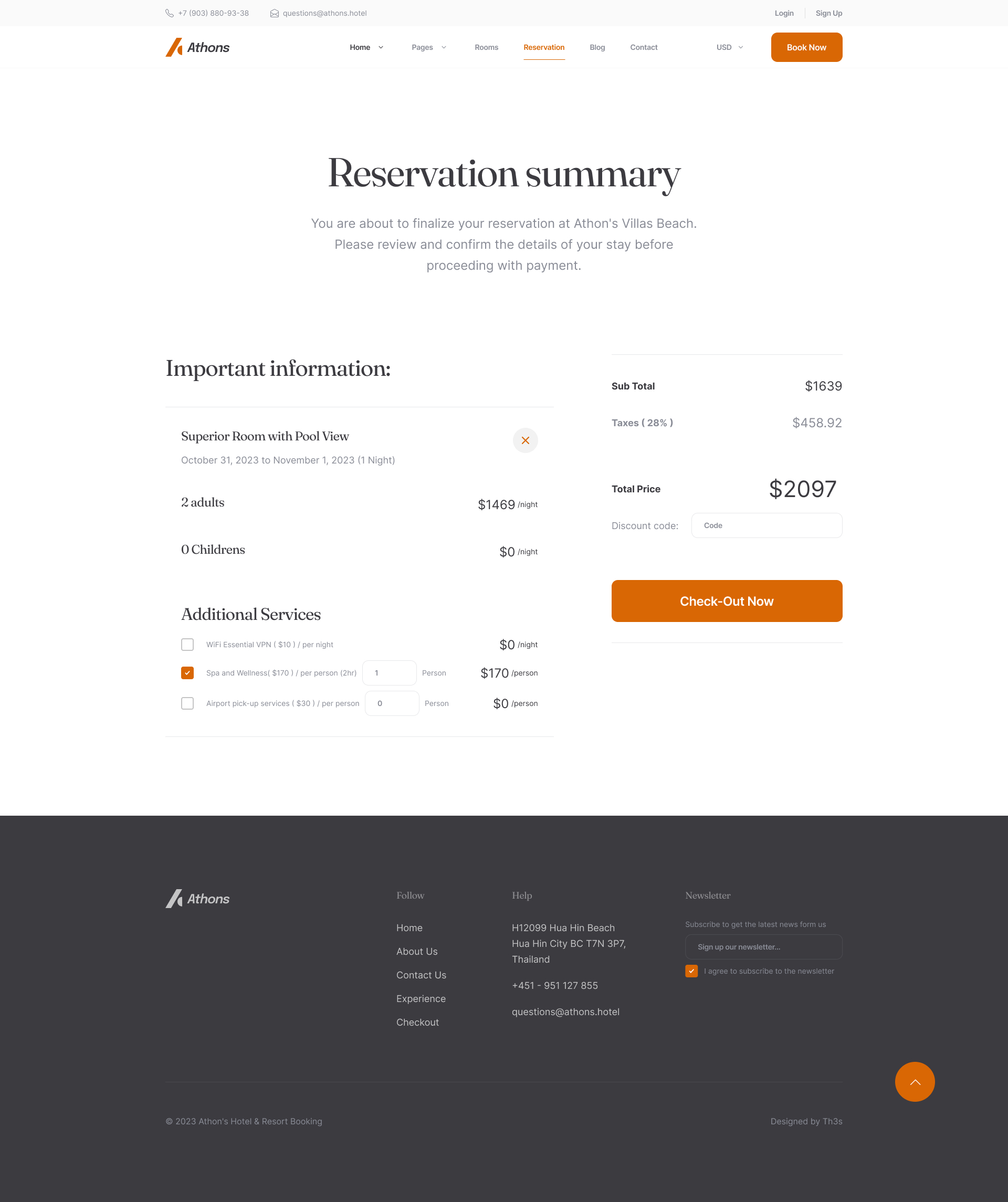 Athons - Hotel & Resort Booking Figma Template by Th3s | ThemeForest