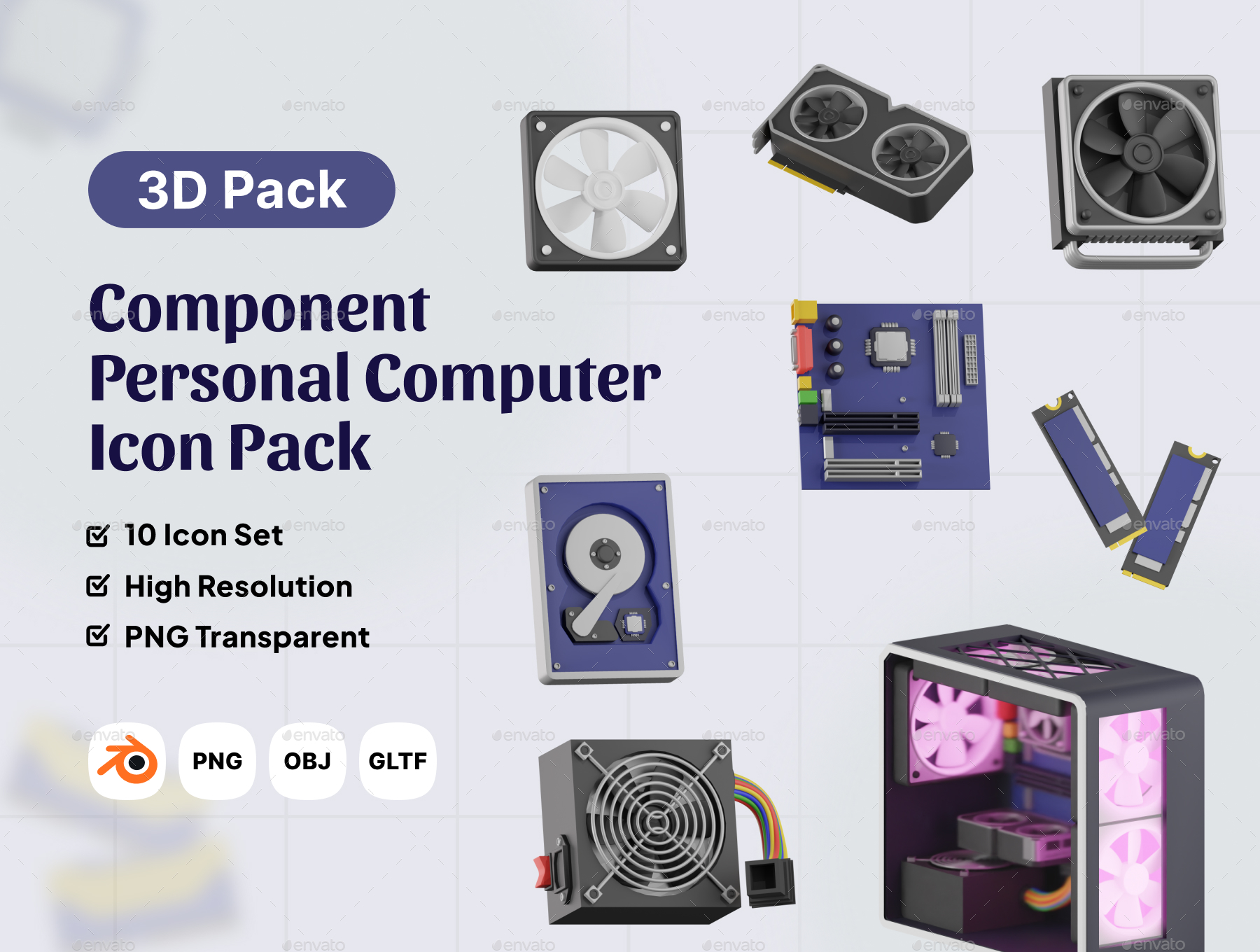 Computer Stuff 3D Icon Pack, Graphics | GraphicRiver