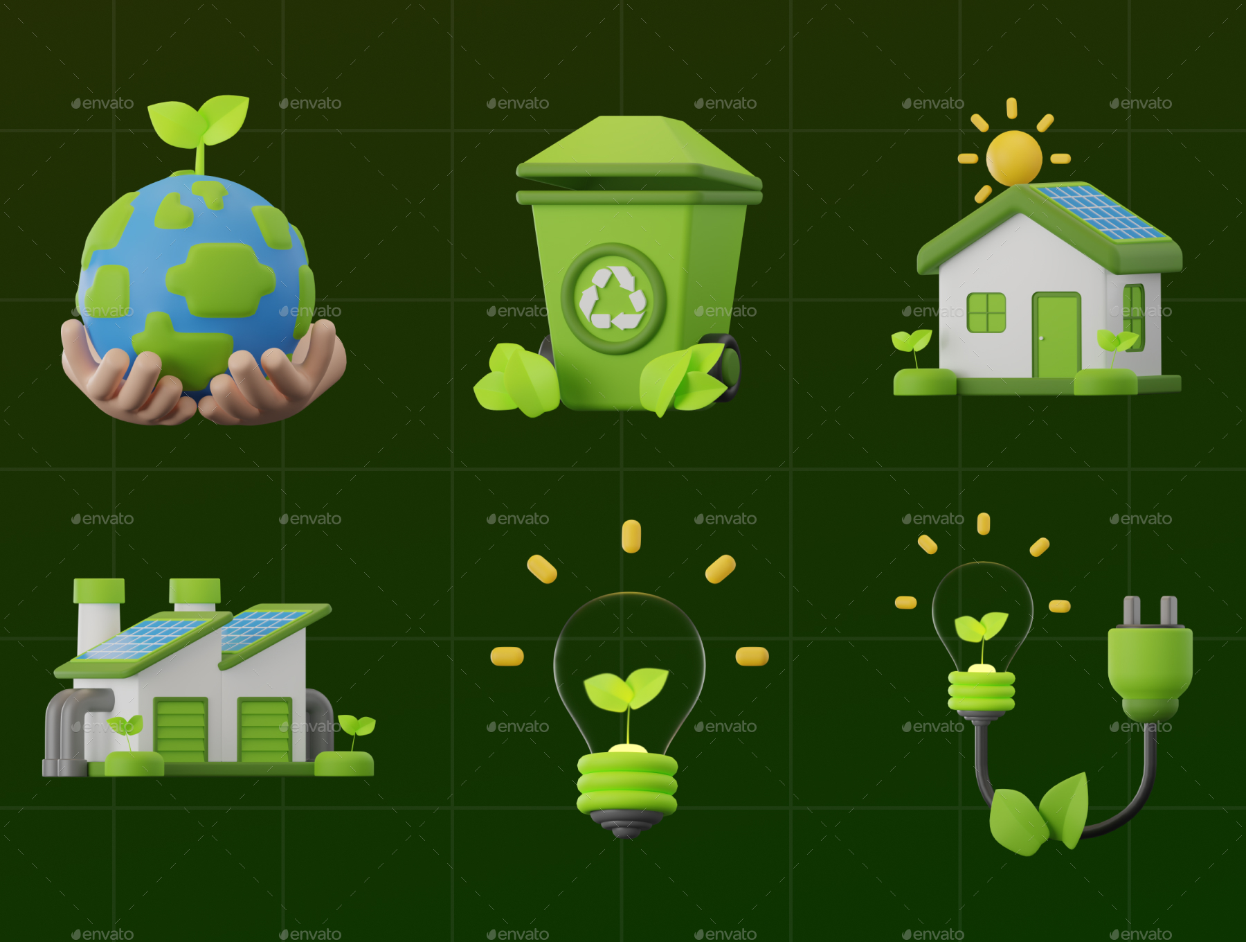 Ecology 3D Icon Pack, Graphics | GraphicRiver
