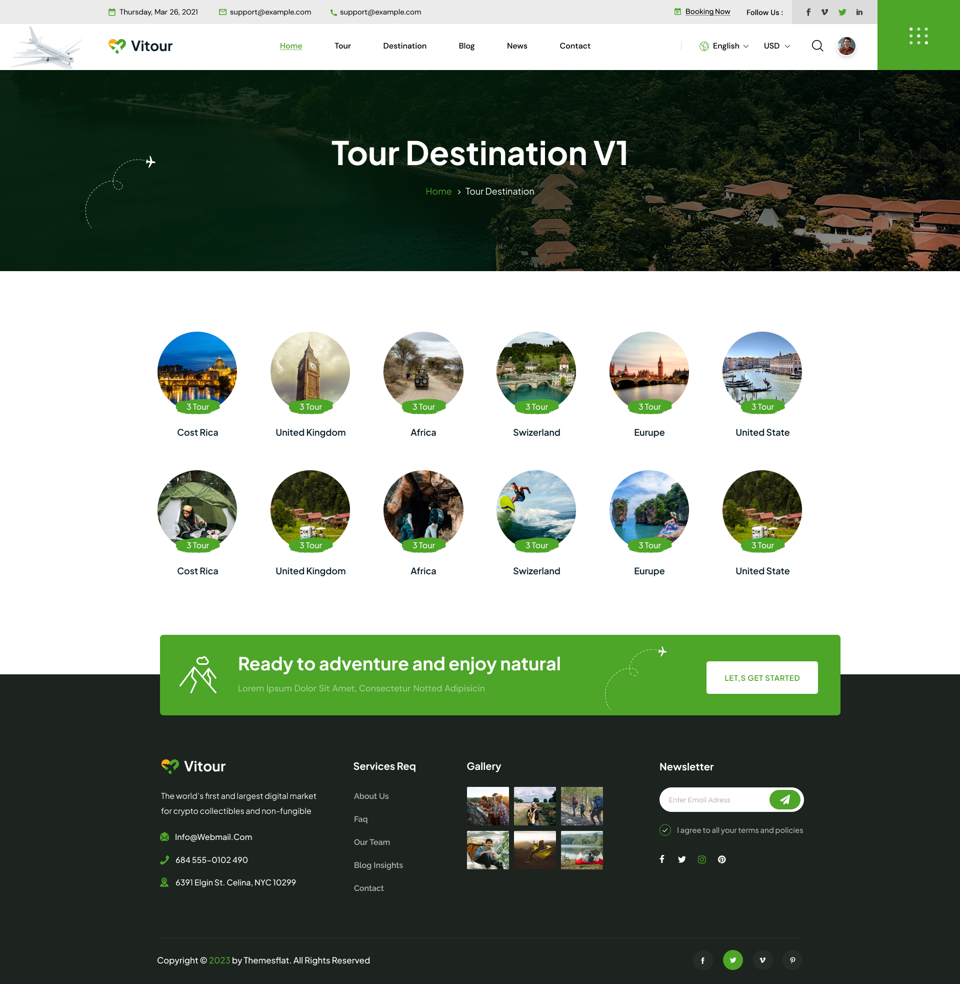 Vitour - Travel & Tour Booking Figma Template by themesflat | ThemeForest