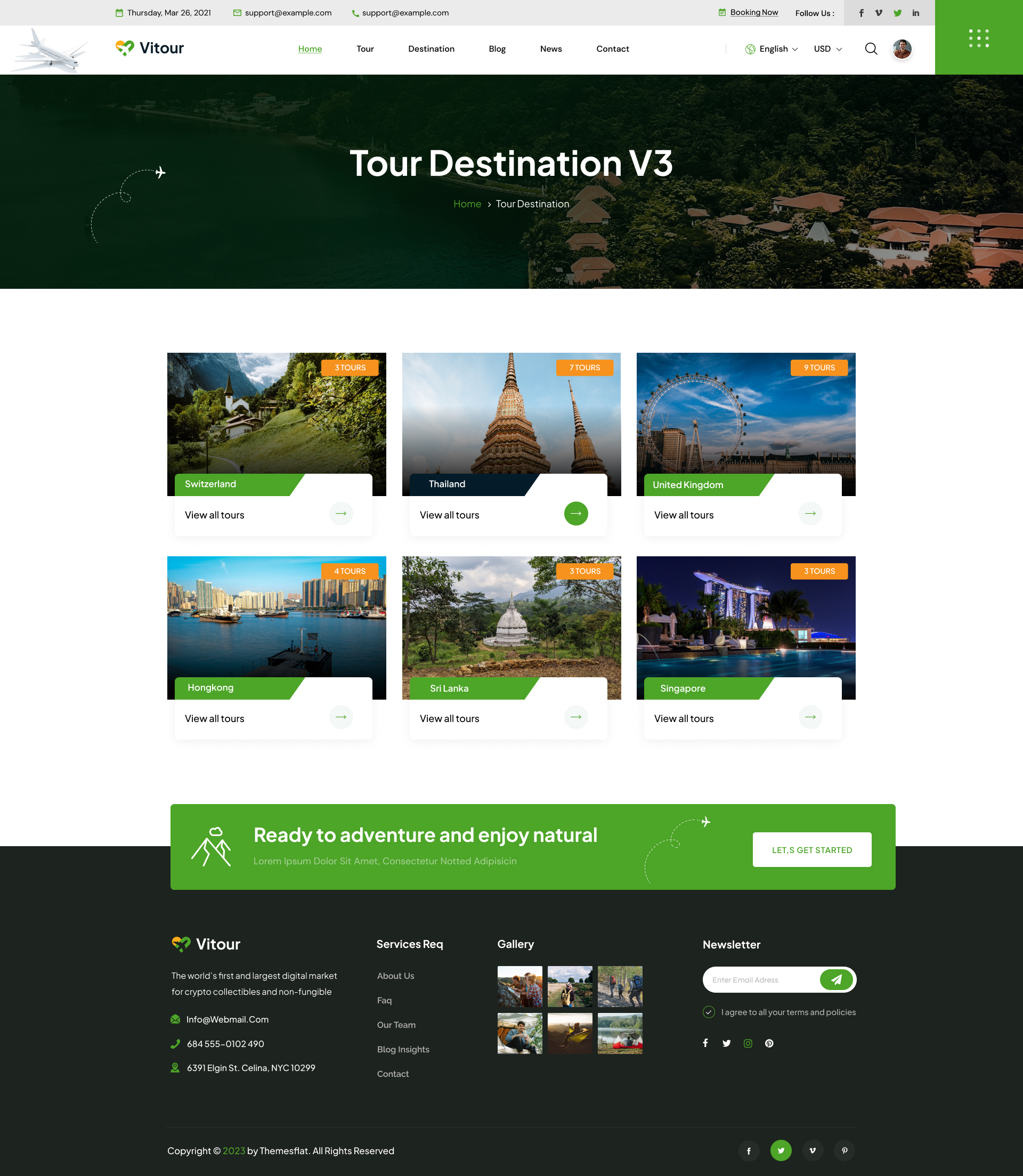 Vitour - Travel & Tour Booking Figma Template by themesflat | ThemeForest