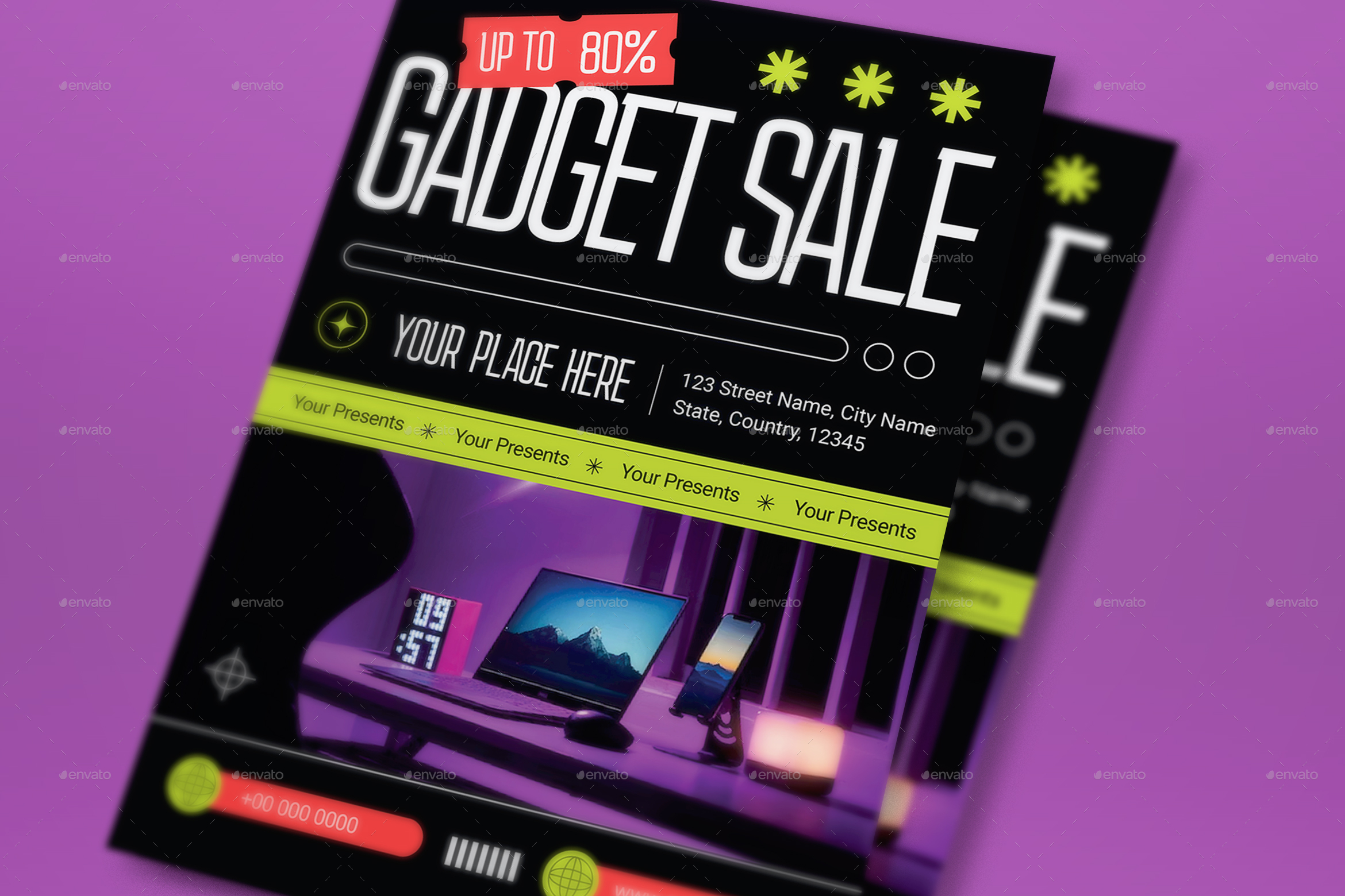 Black Modern Gadget Sale Flyer Set, Print Templates | GraphicRiver