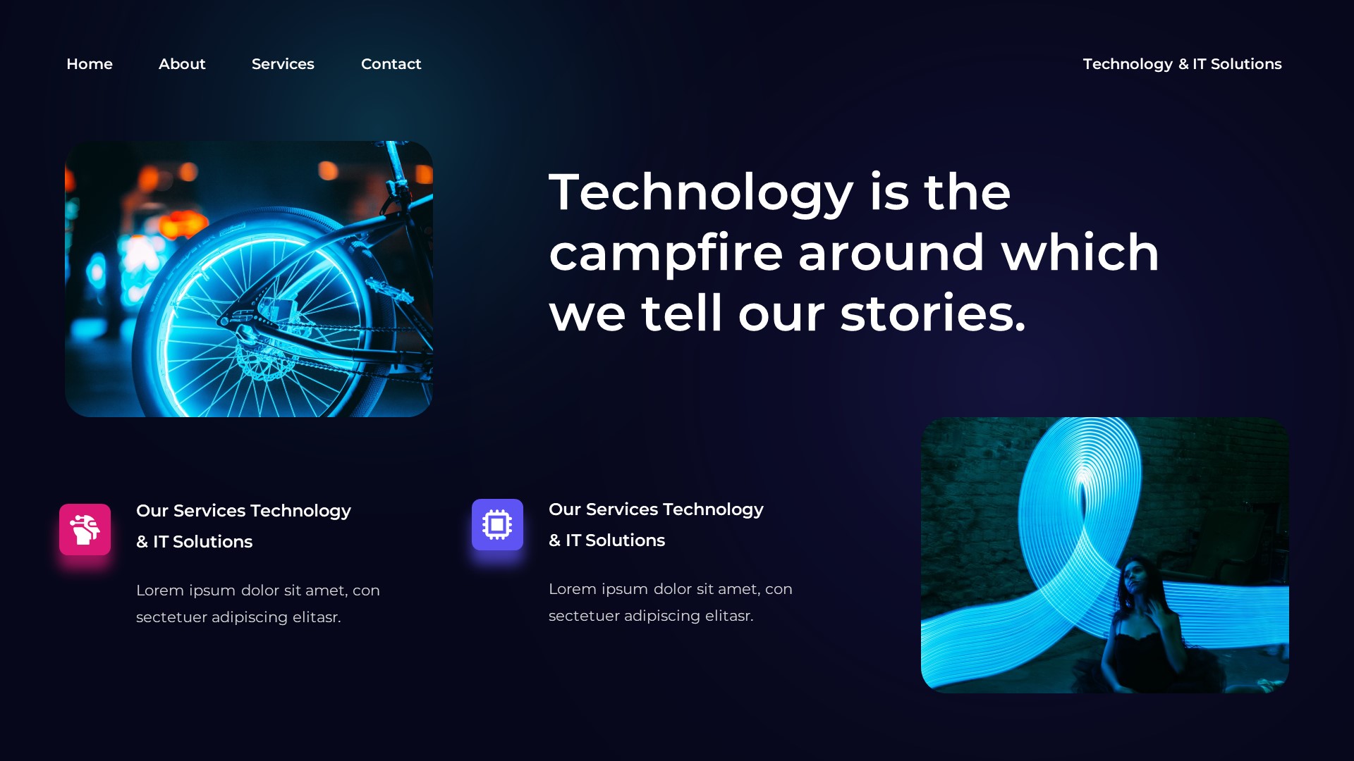 Technology & IT Solutions Powerpoint Template, Presentation Templates