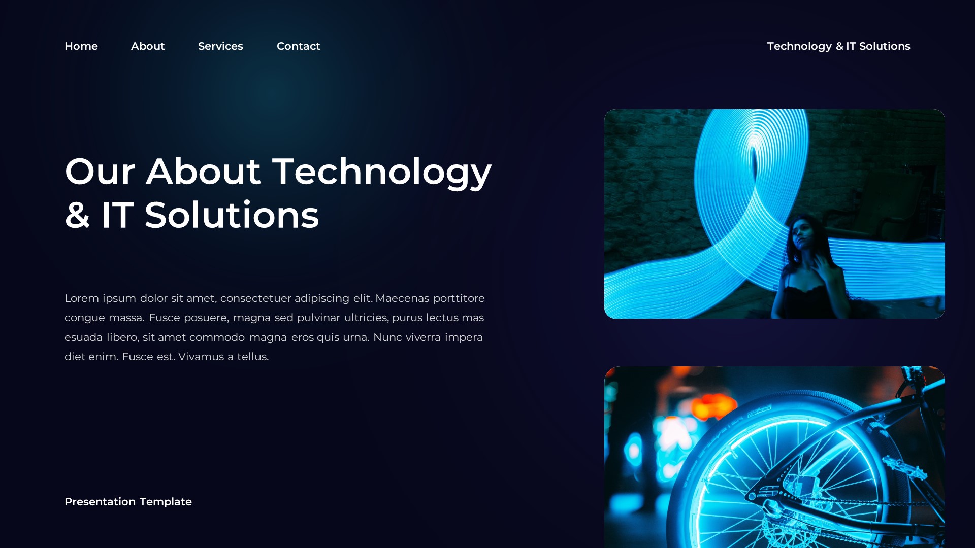 Technology & IT Solutions Powerpoint Template, Presentation Templates