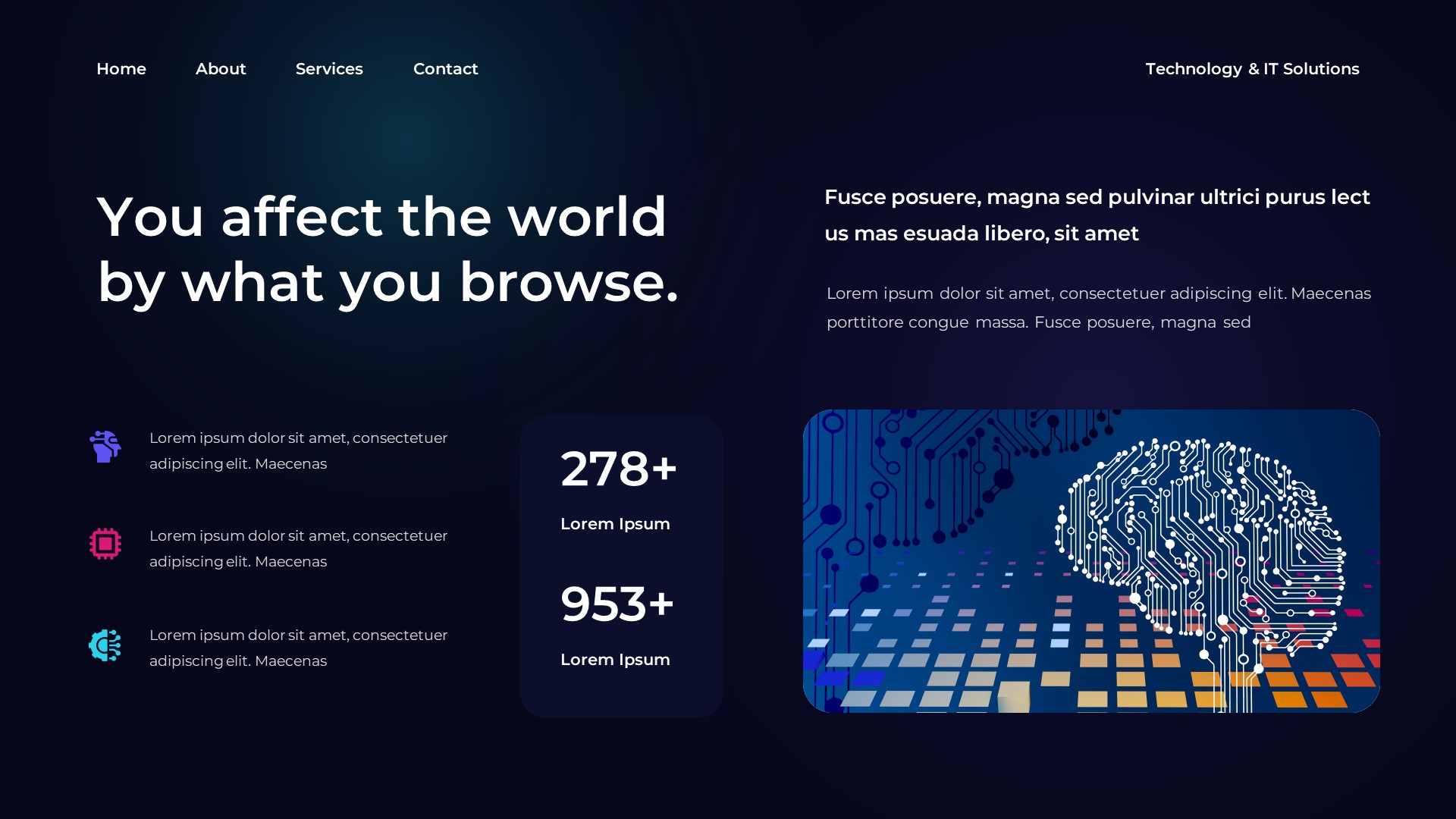 Technology & IT Solutions Powerpoint Template, Presentation Templates