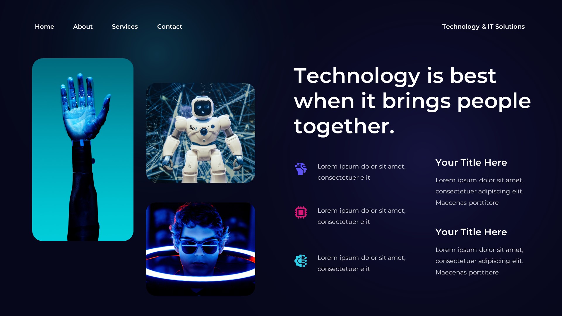 Technology & IT Solutions Powerpoint Template, Presentation Templates