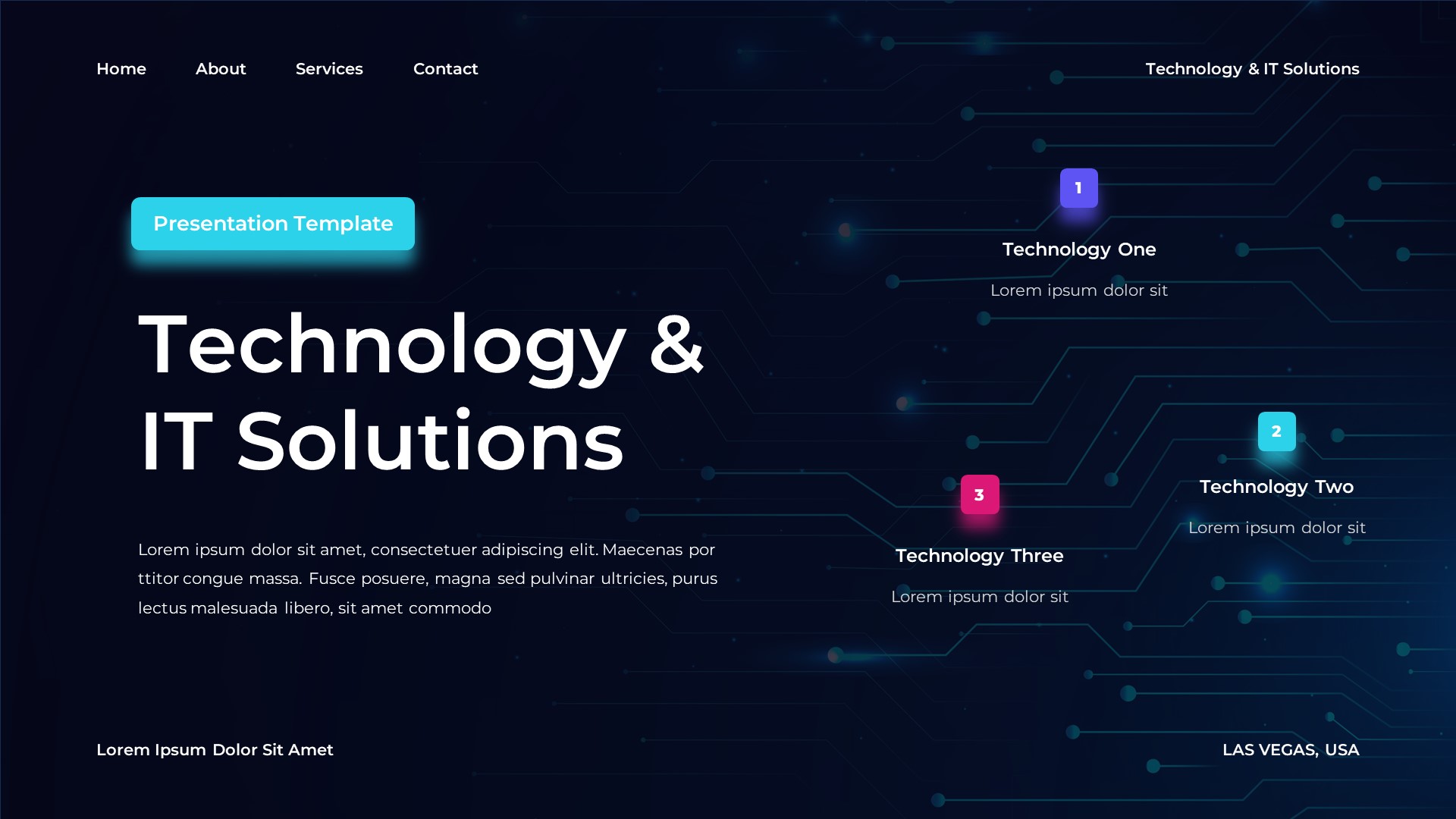 Technology & IT Solutions Google Slides Template, Presentation Templates