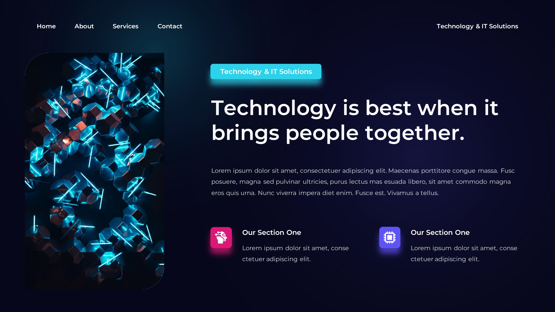 Technology & IT Solutions Google Slides Template, Presentation Templates
