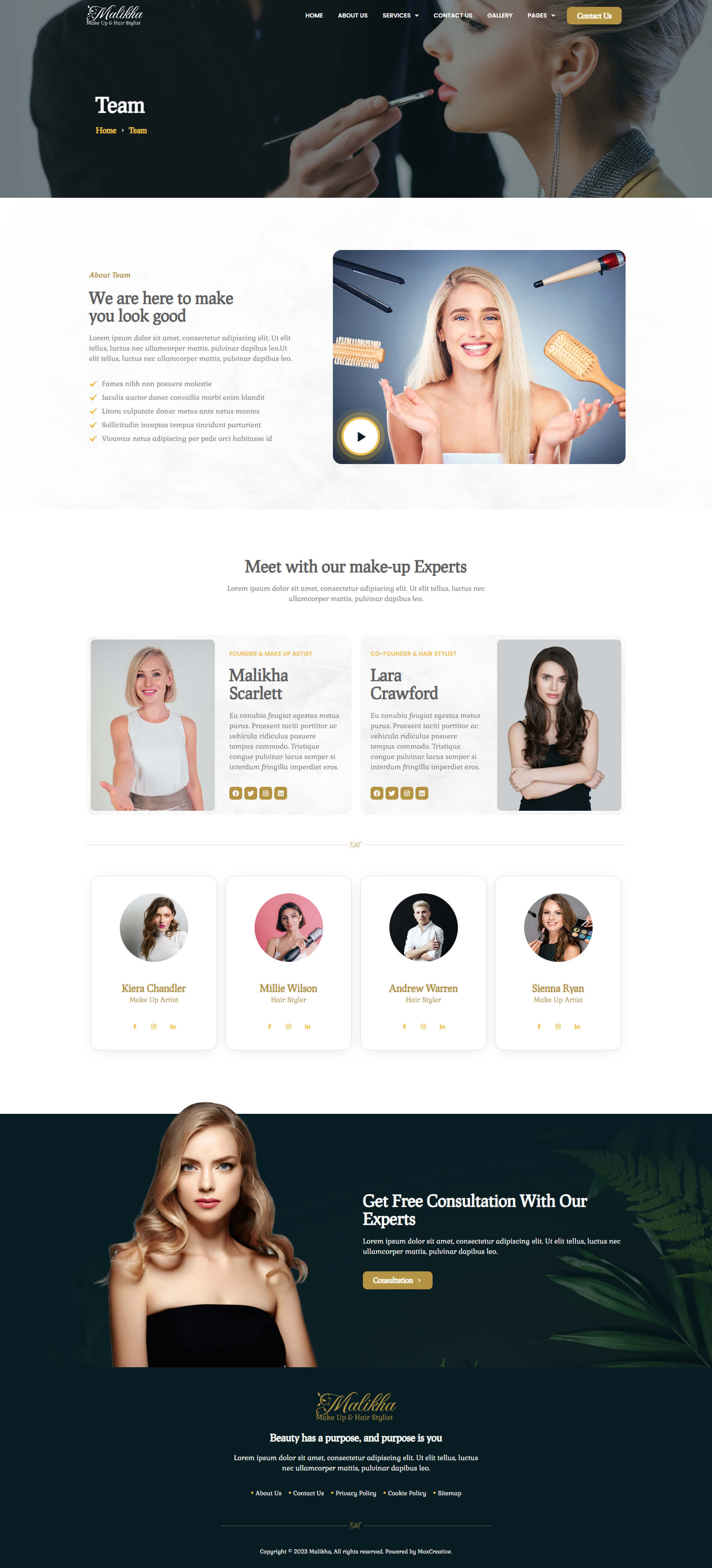Malikha - Beauty Salon & Spa Elementor Pro Template Kit by moxcreative
